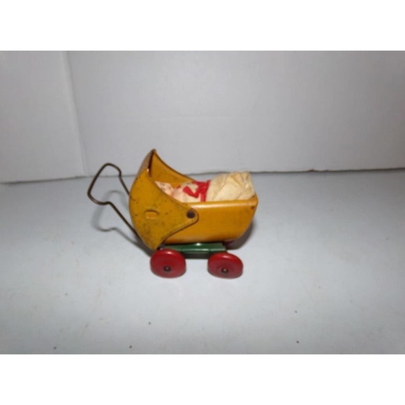 Other | Vintage Mini Baby In Baby Buggy 193s Metal Buggy Celluiod Baby ...